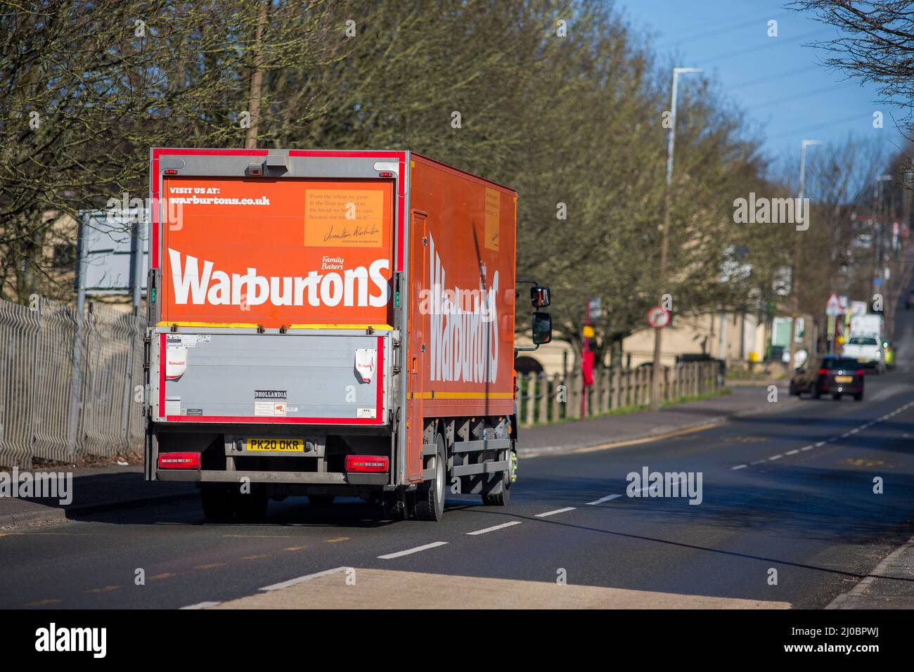 Delivery lorries in Halifax, West Yorkshire, England,UK. Credit ...