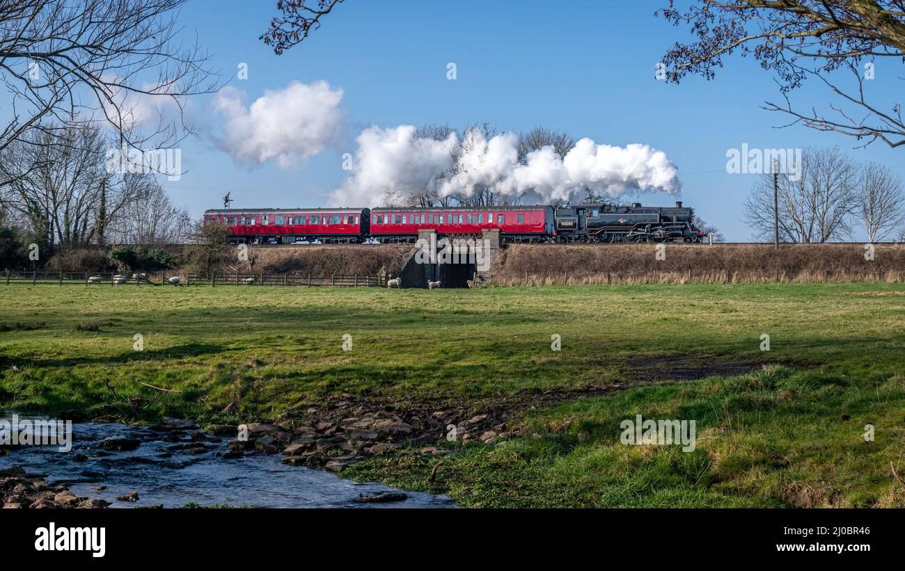 Engine 80080 in steam Stock Photo - Alamy