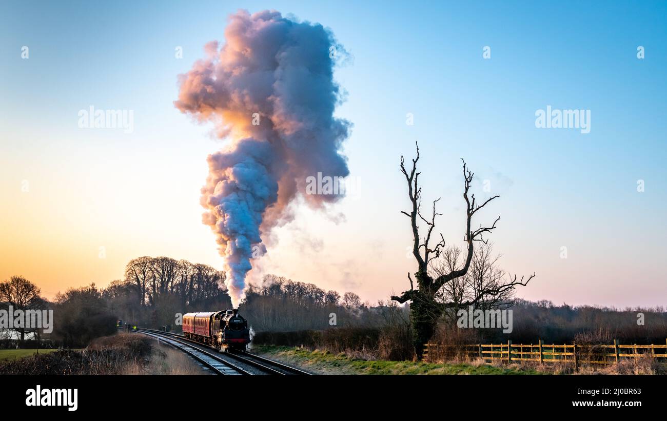 Engine 80080 in steam Stock Photo - Alamy
