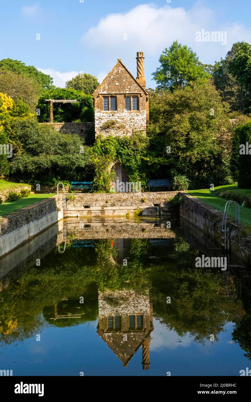 England, Dorset, Beaminster, Mapperton House and Gardens, The Swimming ...