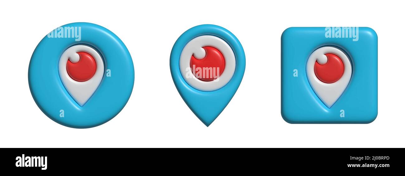 Periscope logo. 3d vector logo. Periscope social media logo Stock ...