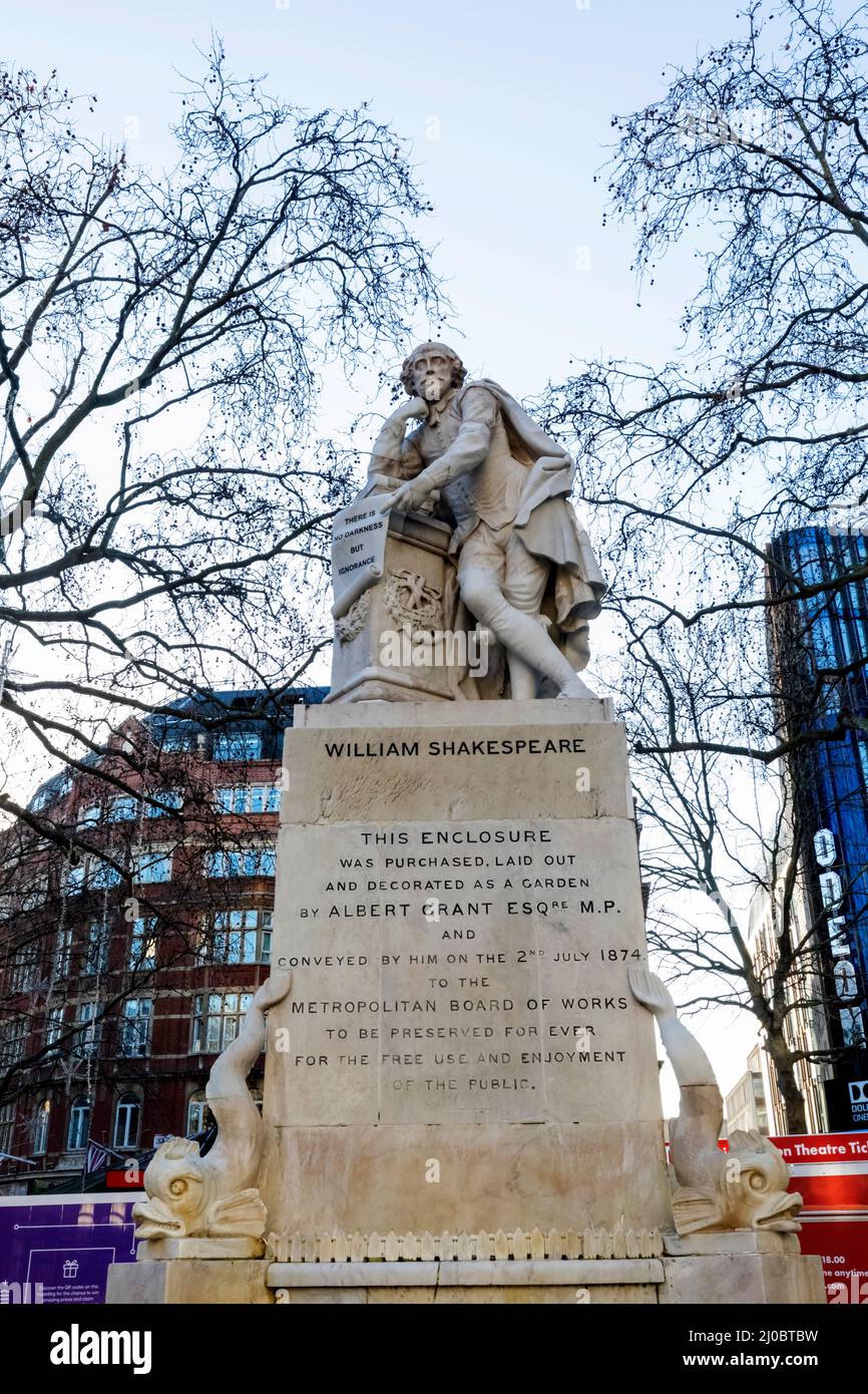 England, London, Leicester Square, Shakespeare Statue Stock Photo - Alamy