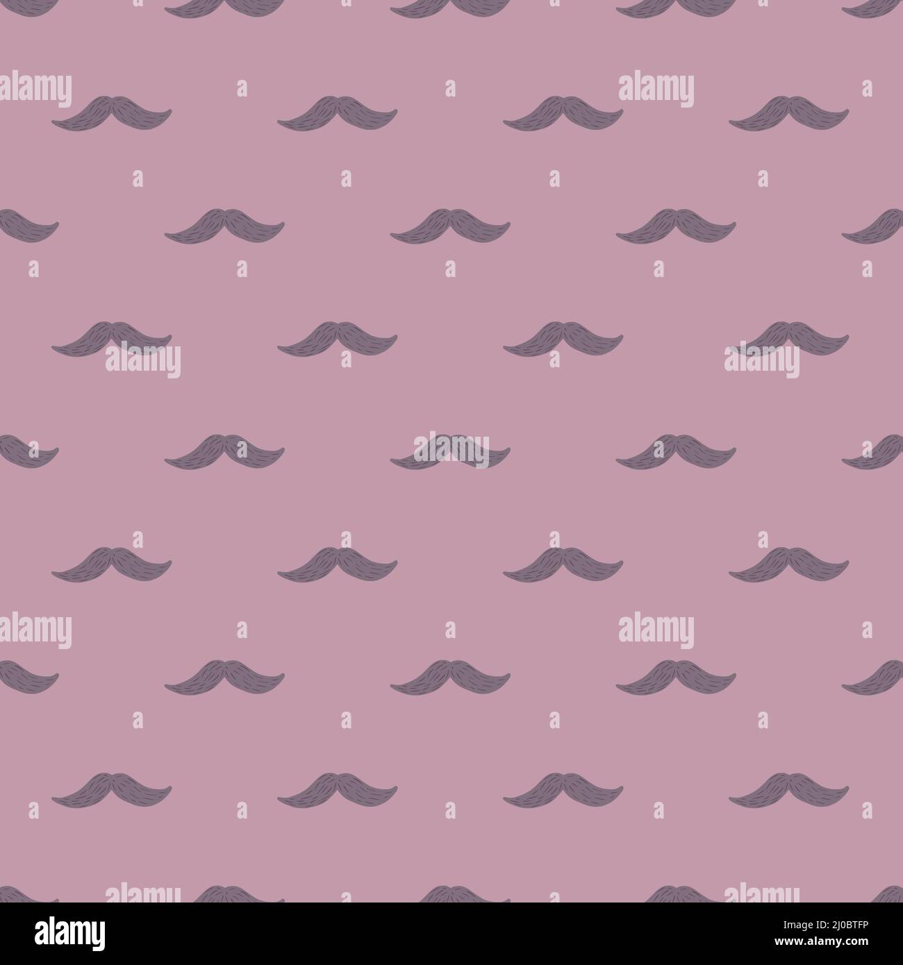 Mustache seamless pattern on. Vintage barber shop in doodle style. Hand ...