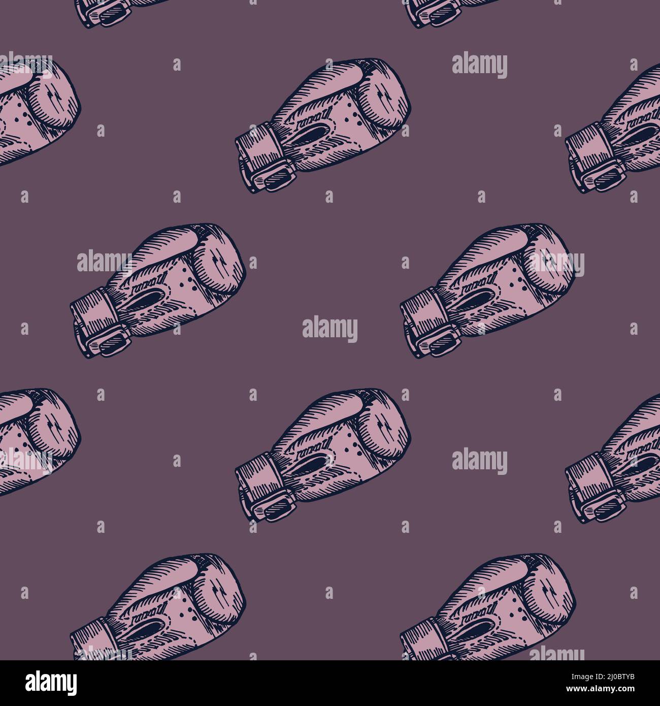 Boxing gloves seamless pattern. Vintage sport inventory background ...