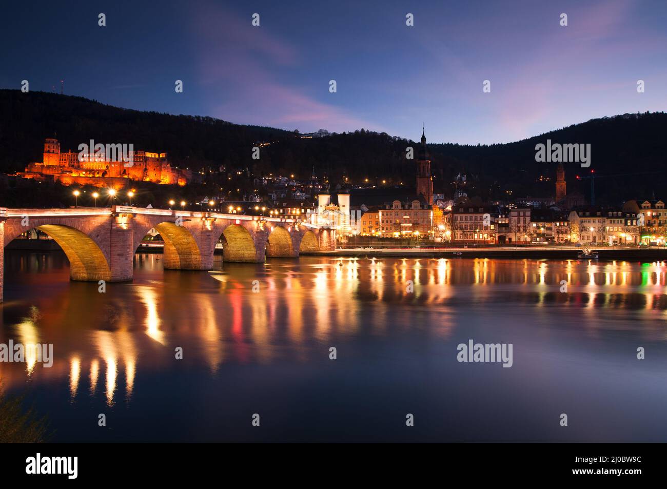 Heidelberg at night Stock Photo - Alamy