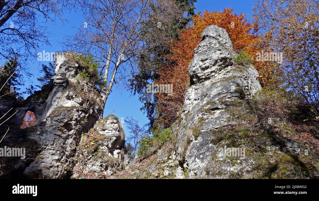 Rock formation, Wental, Swabian jura, Germany Stock Photo - Alamy
