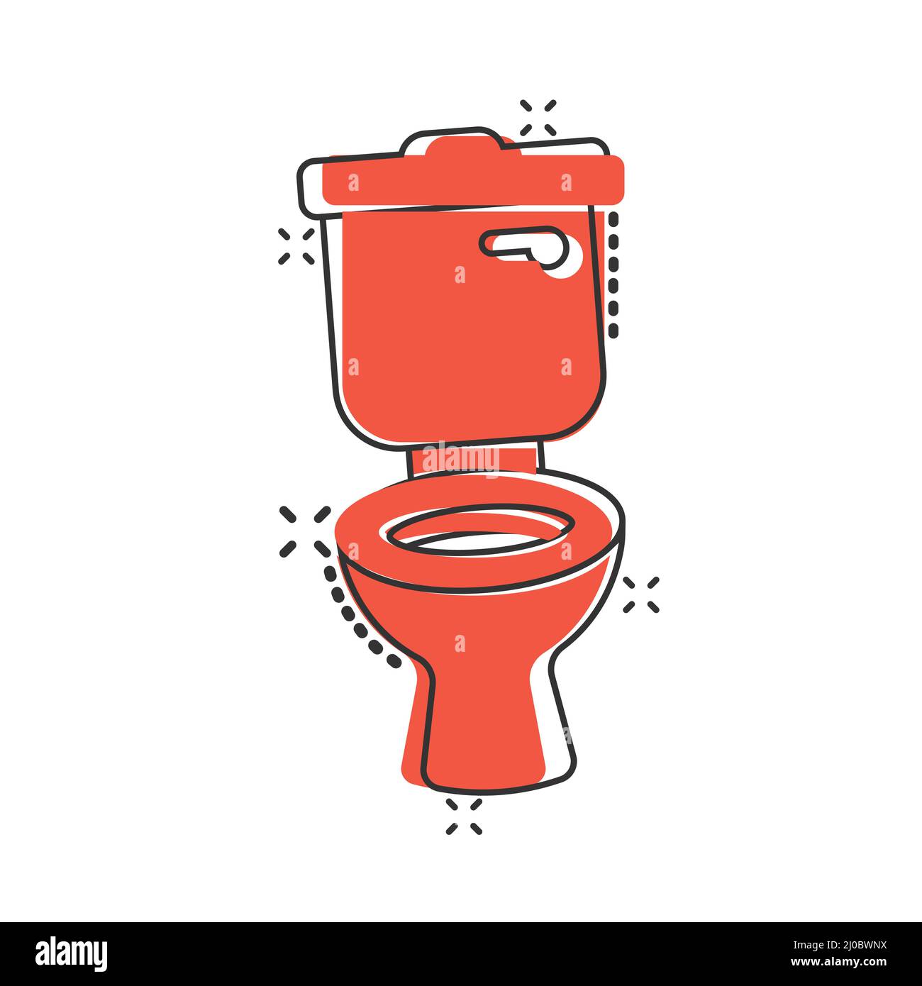 Toilet bowl icon in comic style. Hygiene cartoon vector illustration on ...