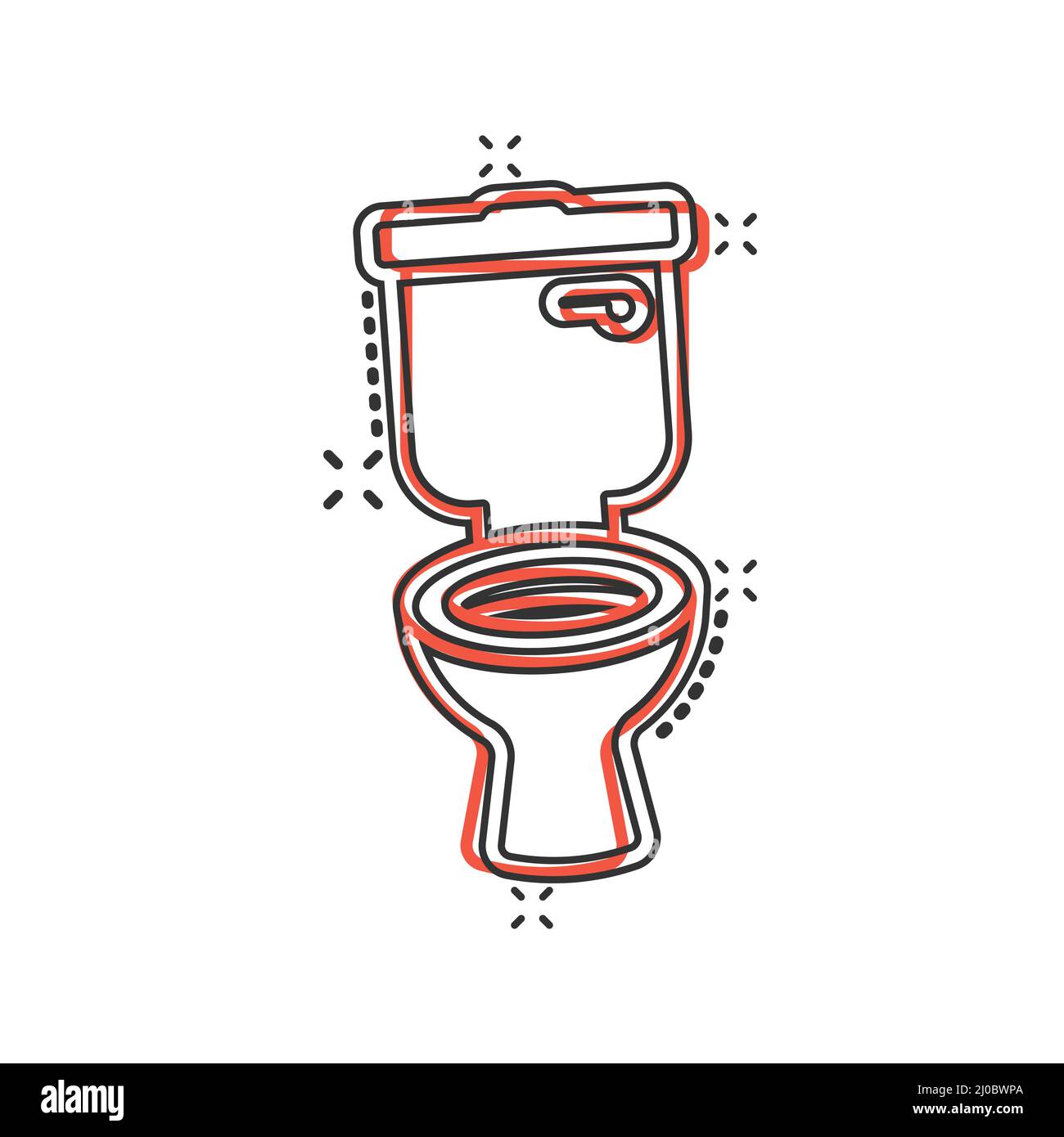 Toilet bowl icon in comic style. Hygiene cartoon vector illustration on ...