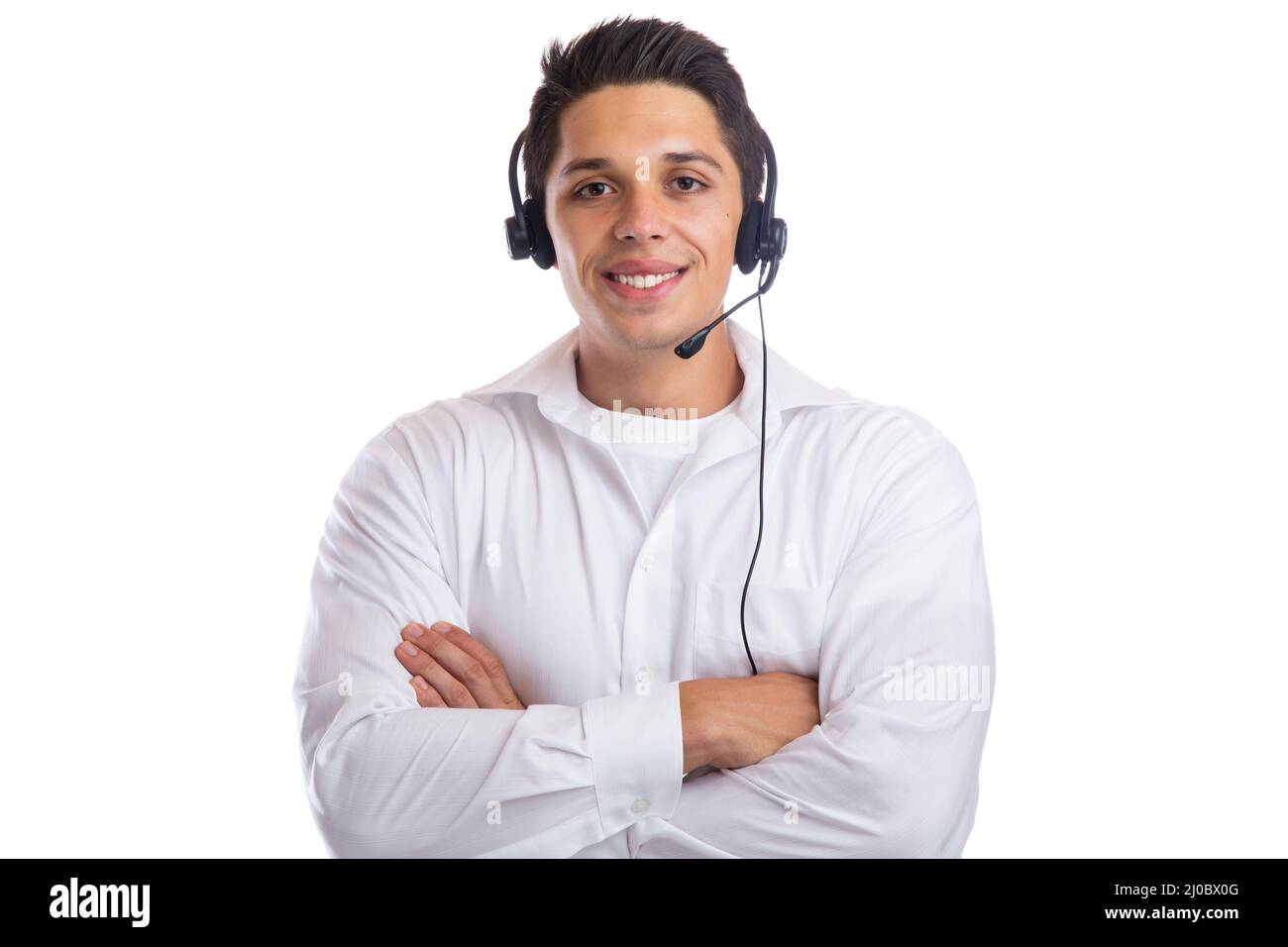 Man headset phone call center agent portrait business clipping Stock ...