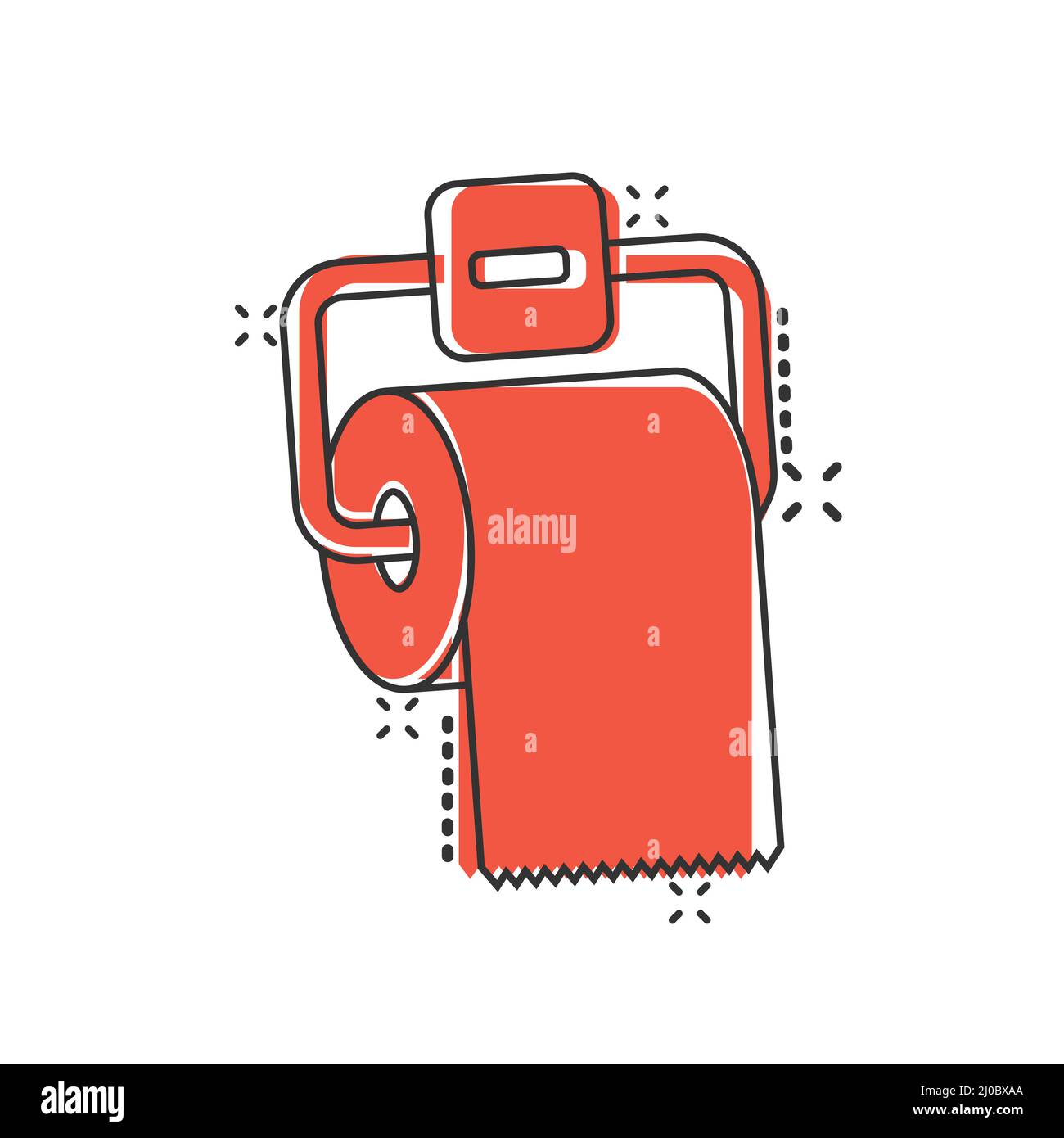 Toilet paper icon in comic style. Clean cartoon vector illustration on ...