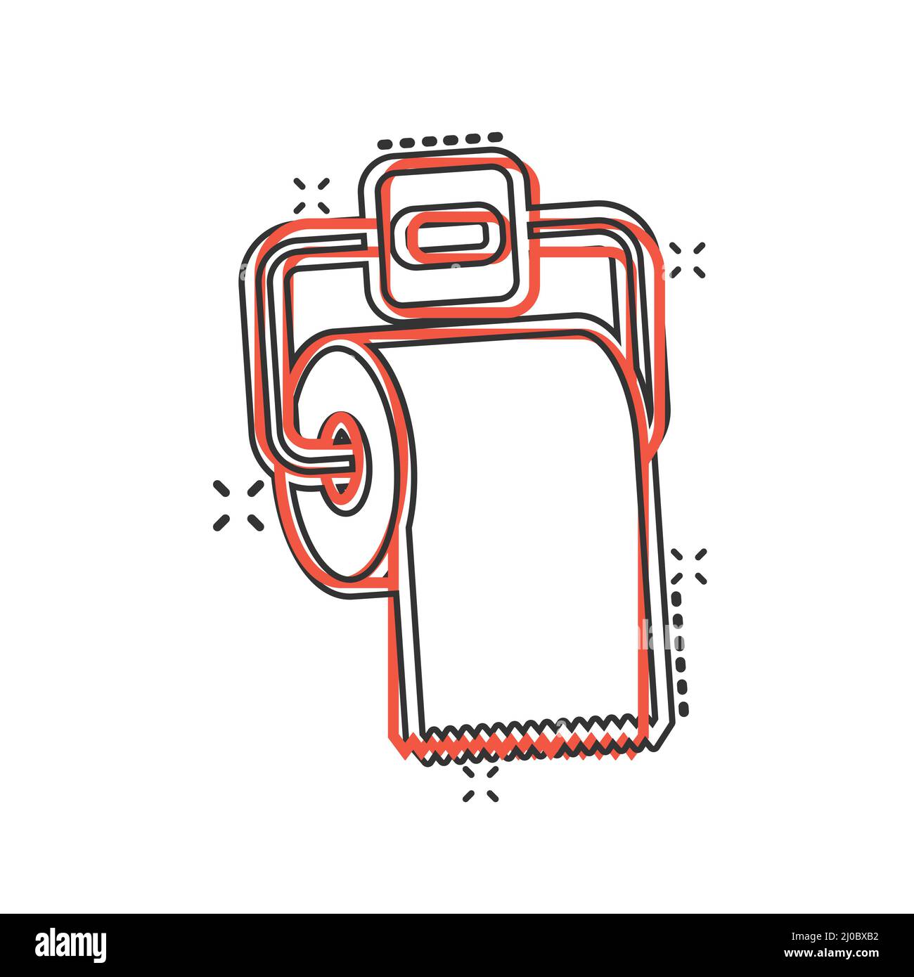 Toilet paper icon in comic style. Clean cartoon vector illustration on ...