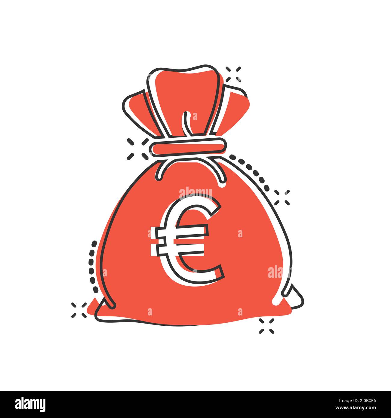 Money bag icon in comic style. Moneybag cartoon vector illustration on ...