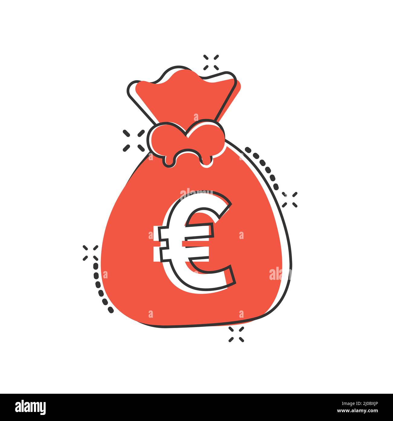 Money bag icon in comic style. Moneybag cartoon vector illustration on ...