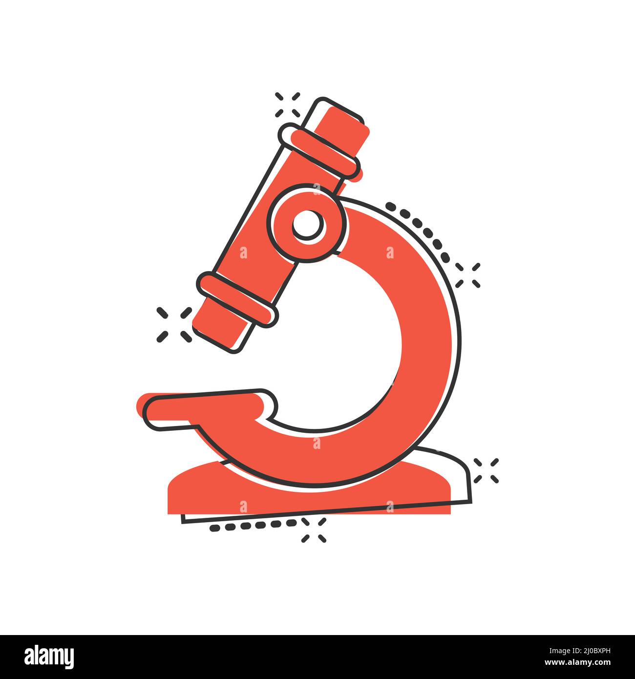 Microscope icon in comic style. Laboratory magnifier cartoon vector ...