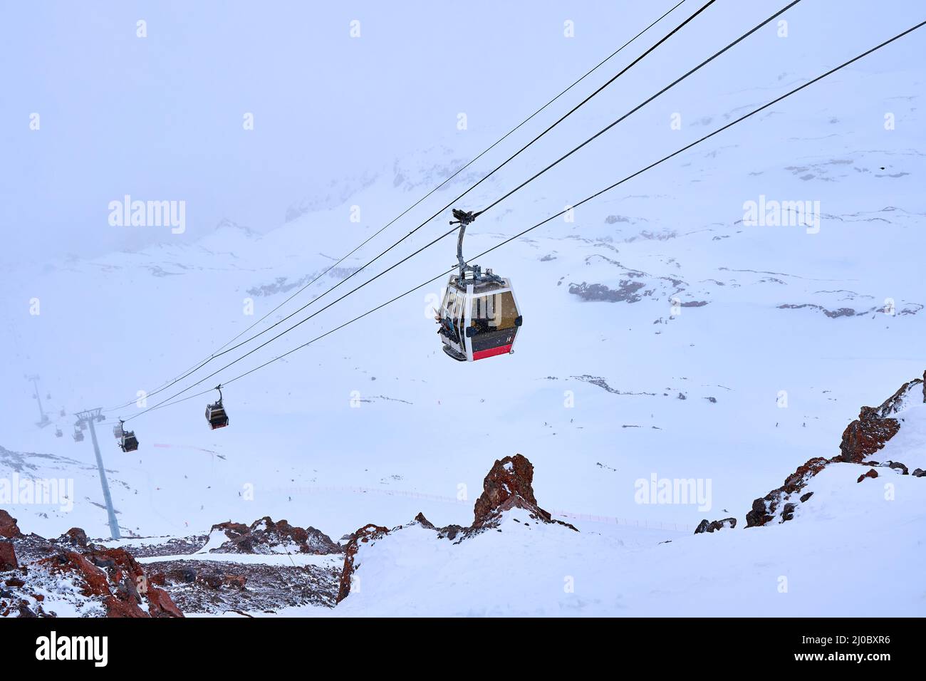 cable car cabins at the ski resort Stock Photo - Alamy