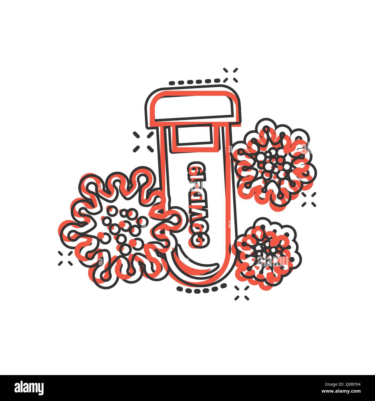 Coronavirus test icon in comic style. covid-19 cartoon vector ...