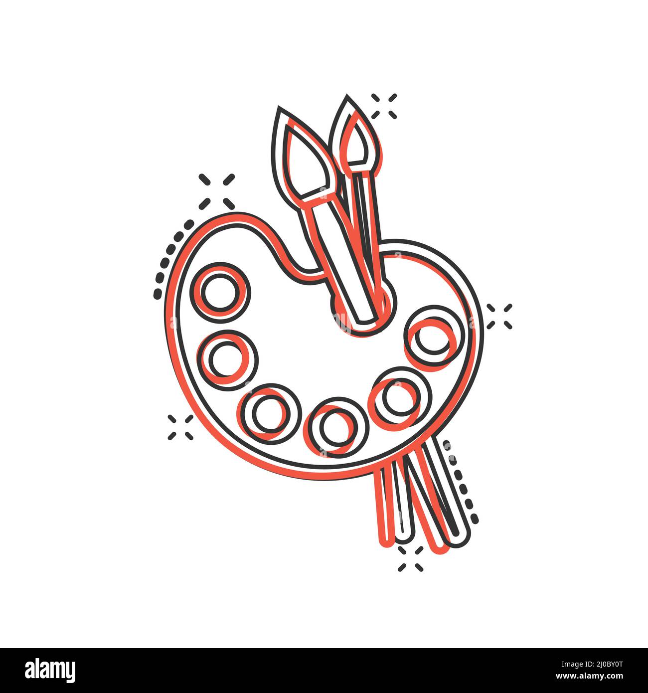 Artist's palette in comic style. Painter's tools cartoon vector ...