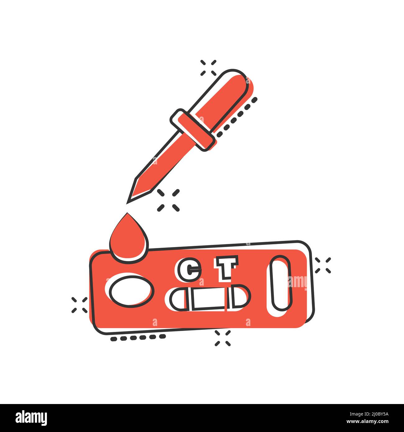 Coronavirus test icon in comic style. covid-19 cartoon vector ...