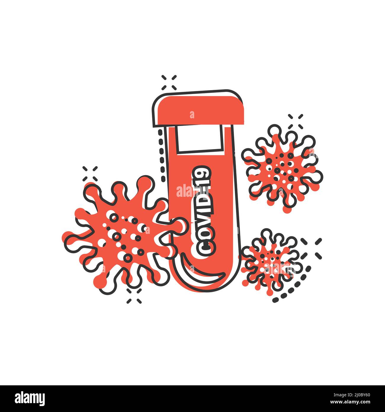 Coronavirus test icon in comic style. covid-19 cartoon vector ...