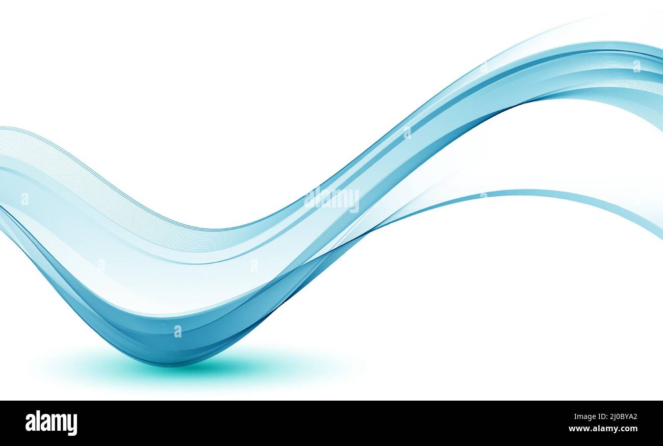 Transparent wavy lines for design. Wave of blue transparent smoke ...