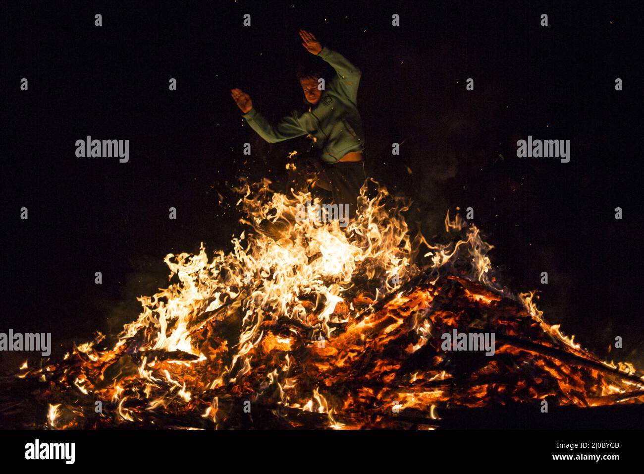 Fire ritual silhouette hi-res stock photography and images - Alamy