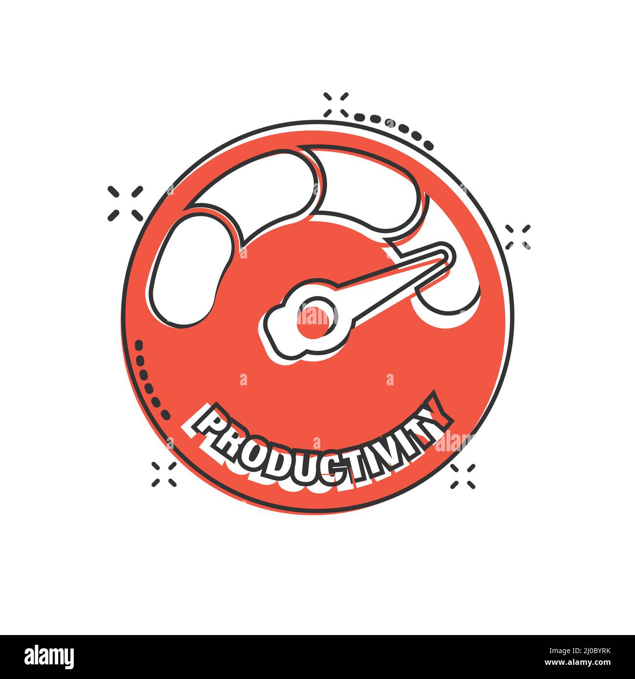 Productivity icon in comic style. Process strategy cartoon vector ...
