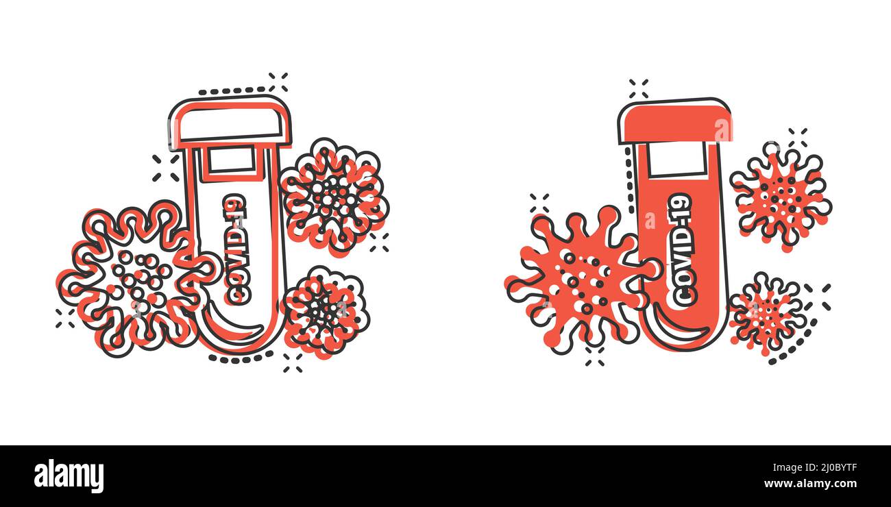 Coronavirus test icon in comic style. covid-19 cartoon vector ...