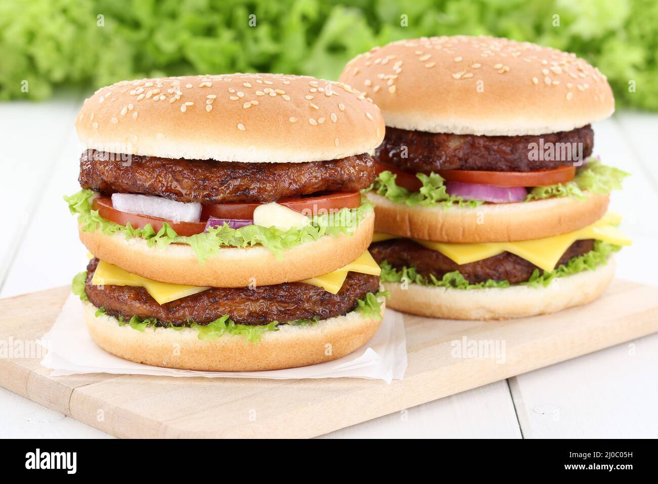 Doubleburger Double burger hamburger fresh meat cheese tomato lettuce ...
