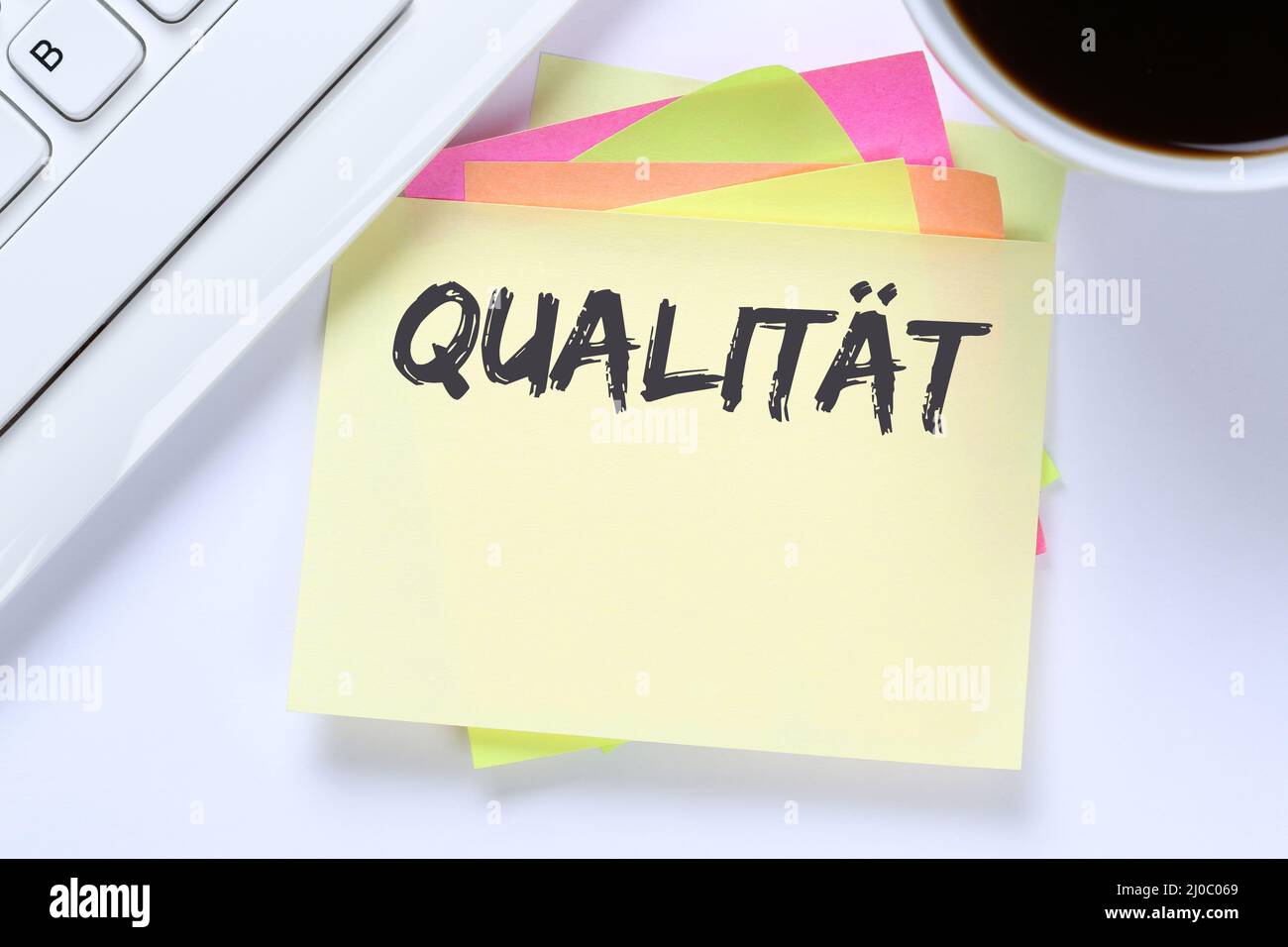 Quality Success QM Quality Management Be Successful Business Desk Stock ...