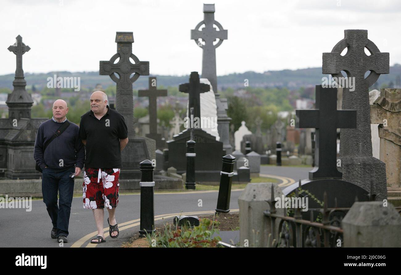 People arrive for Cemetery Sunday in Milltown Cemetery, west Belfast ...