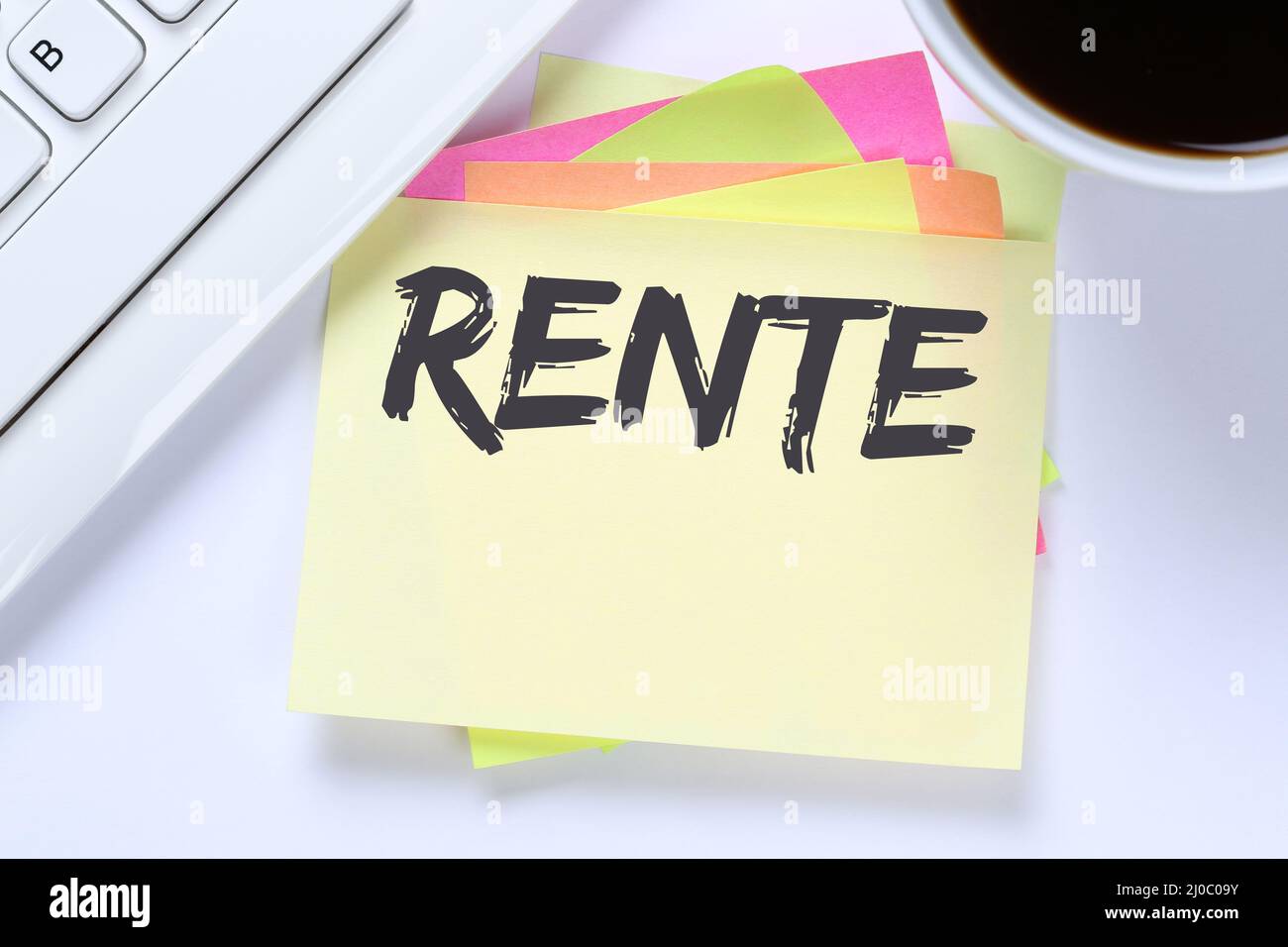 Pension retirement business desk Stock Photo - Alamy