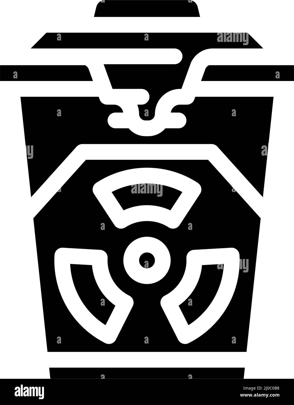 hazardous waste container glyph icon vector illustration Stock Vector ...