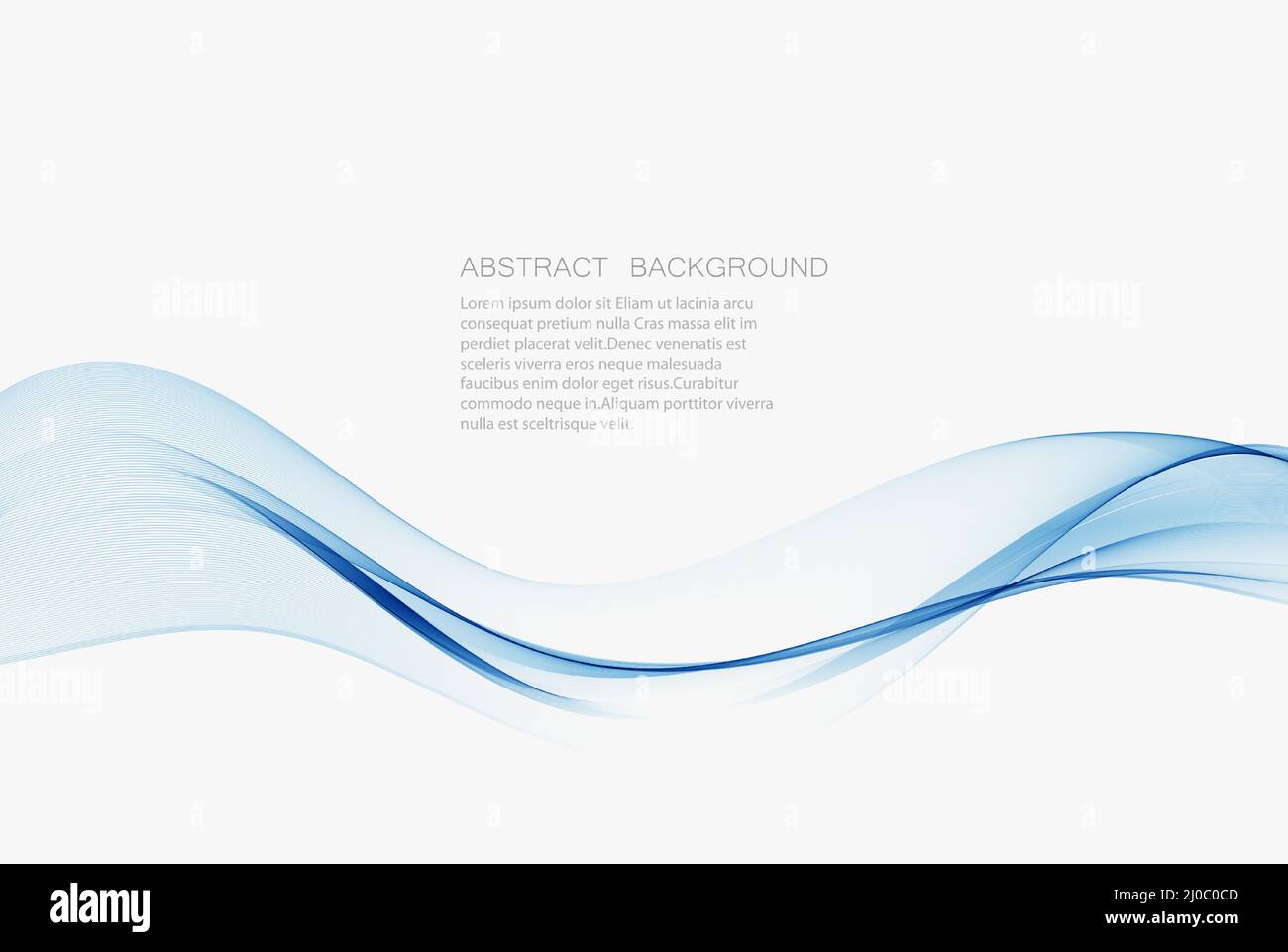 Abstract blue wave design element. Blue wave on a white background ...