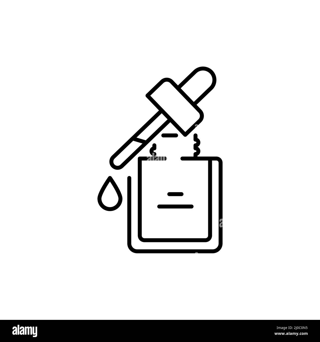 Cosmetic oils for facial skin color line icon. Pictogram for web page ...