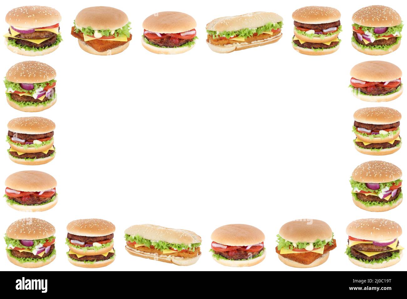 Hamburger Cheeseburger Fast Food Frame Text Free Space Copyspace Stock ...