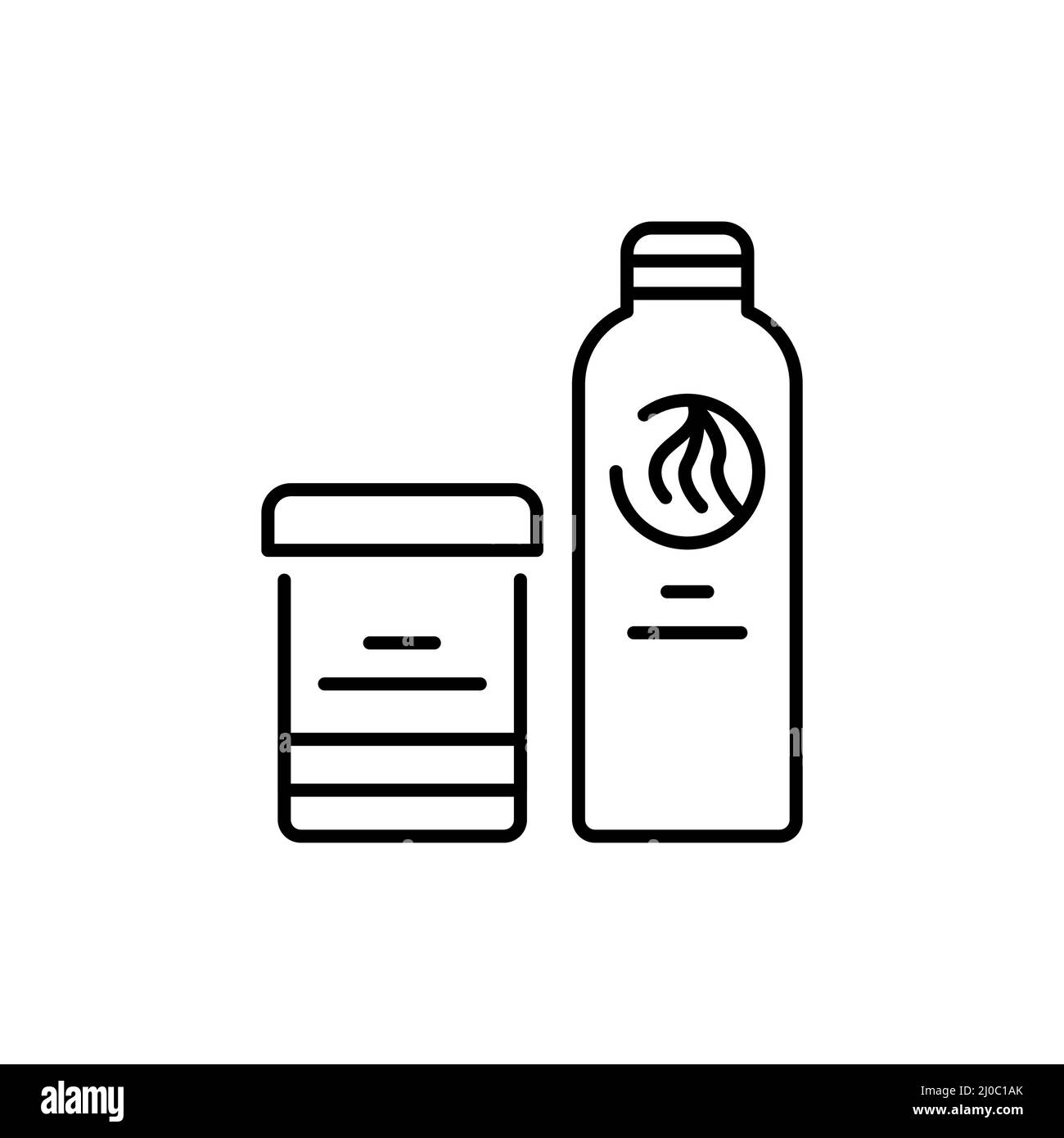 Clarifiers and oxides for hair coloring color line icon. Pictogram for ...