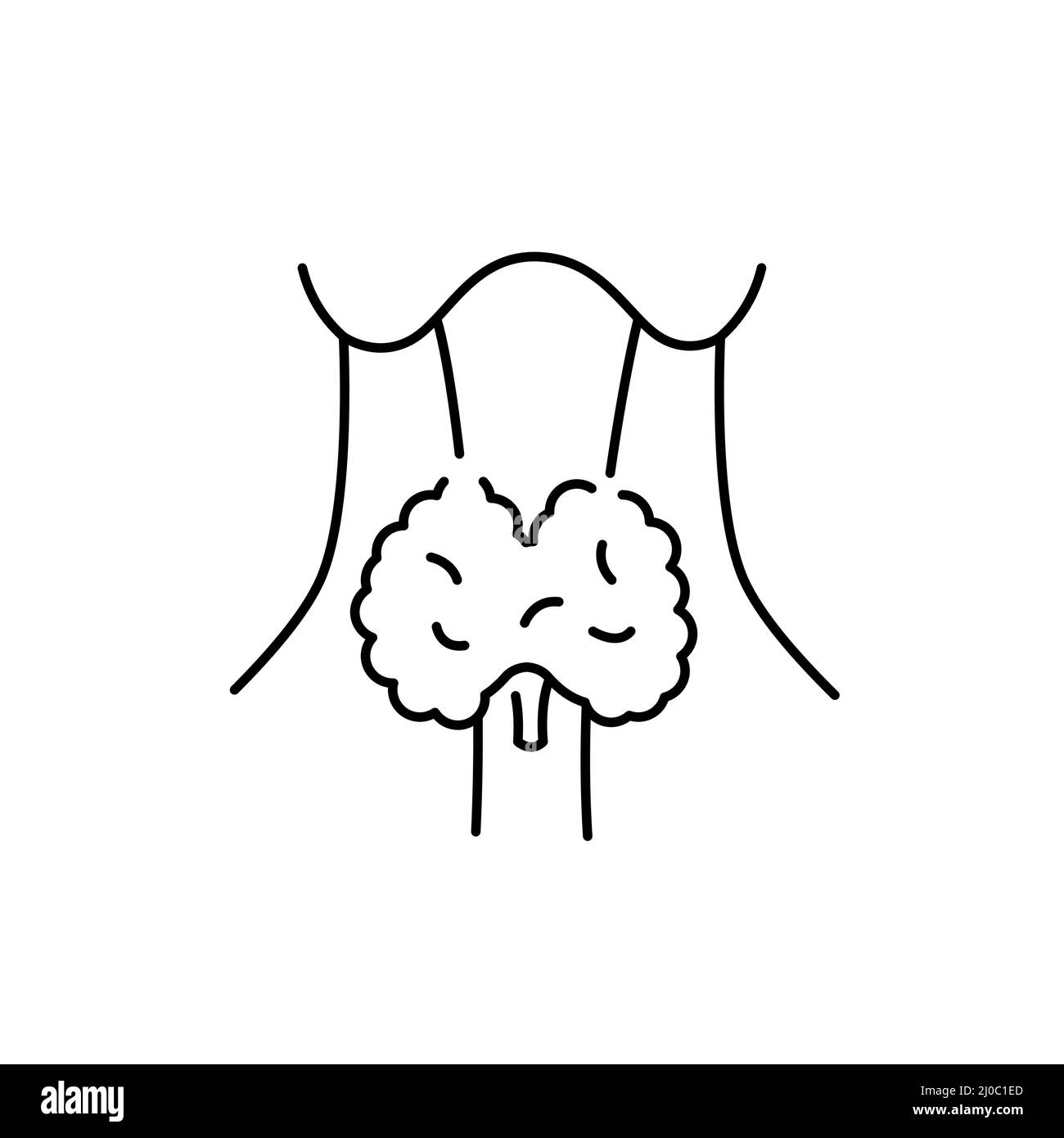 Thyroid disorder color line icon. Human diseases Stock Vector Image ...