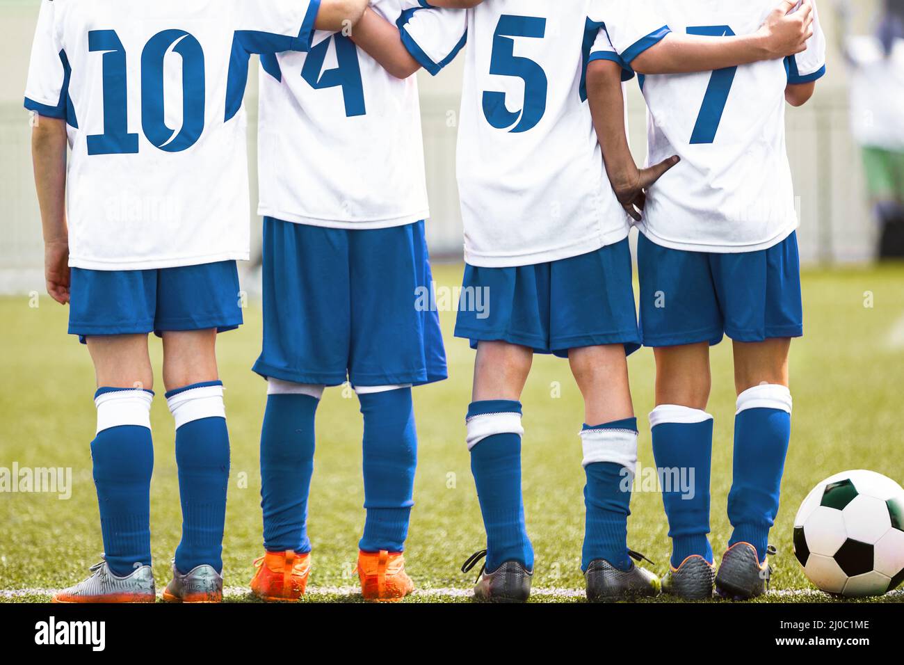 Friends on a Soccer Team Standing United in a Line. Boys in School ...
