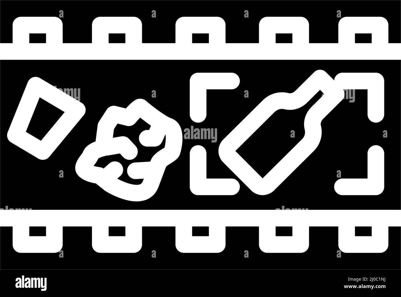 trash recognition glyph icon vector illustration Stock Vector Image ...