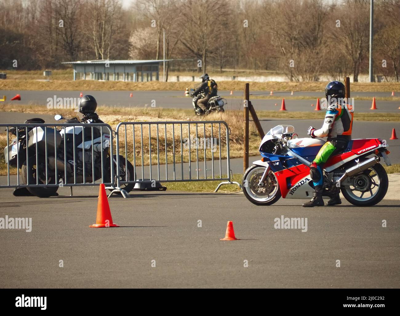 ADAC driving safety training aquaplaning on a practice area Stock Photo ...