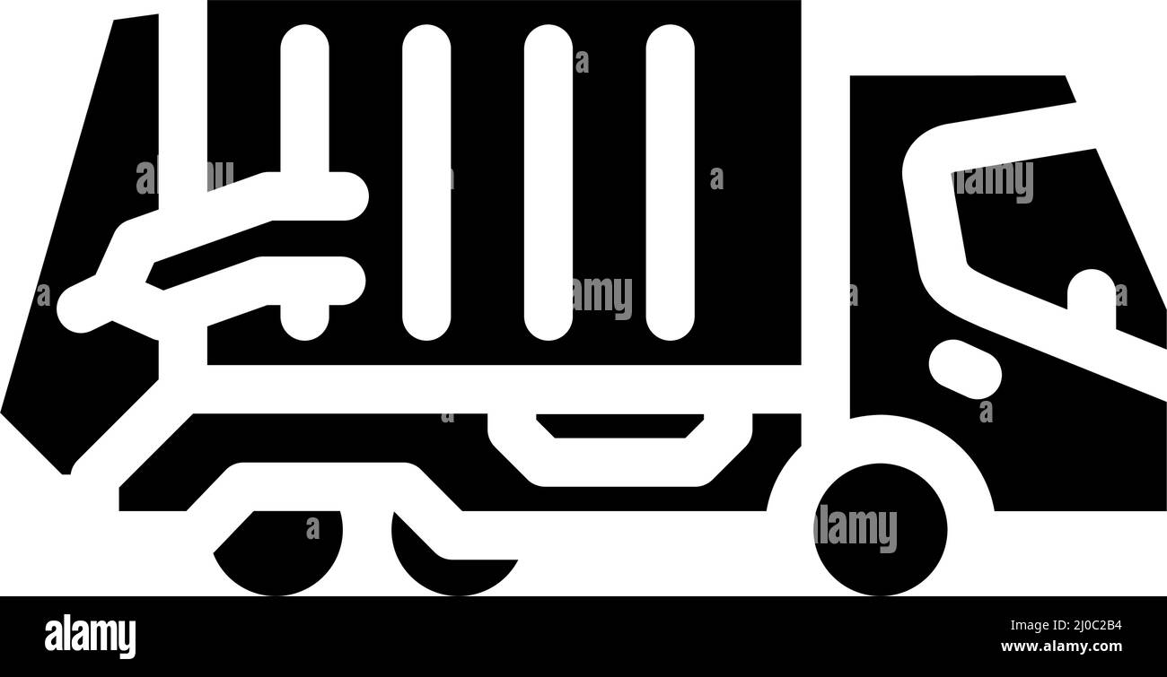 truck waste transportation glyph icon vector illustration Stock Vector ...