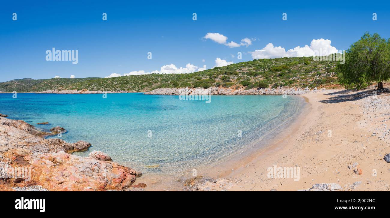 The beautiful Agia Dynami beach on Chios Island in Greece Stock Photo ...