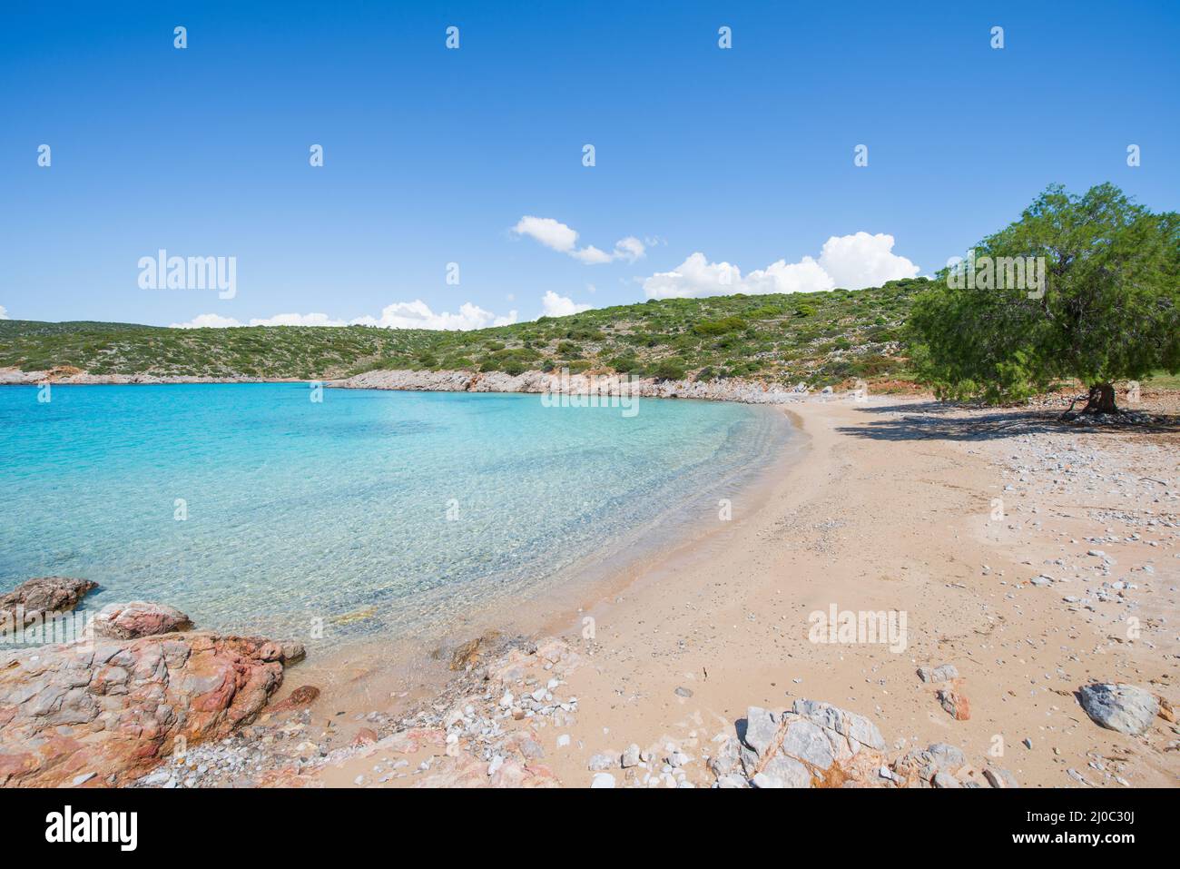 The beautiful Agia Dynami beach on Chios Island in Greece Stock Photo ...