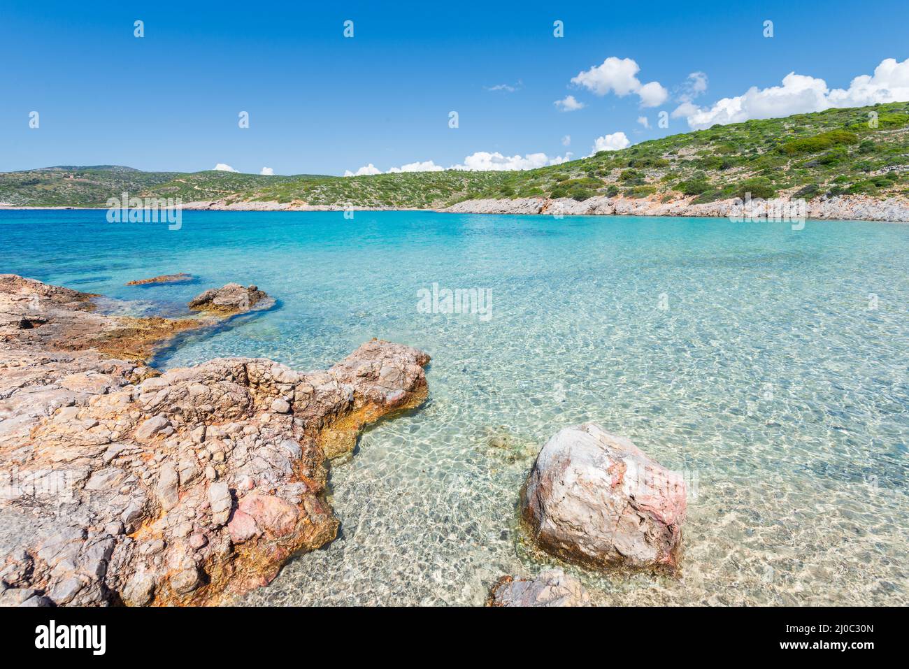 Agia Dinami beach (Agia Dynami beach) on Chios Island in Greece Stock ...