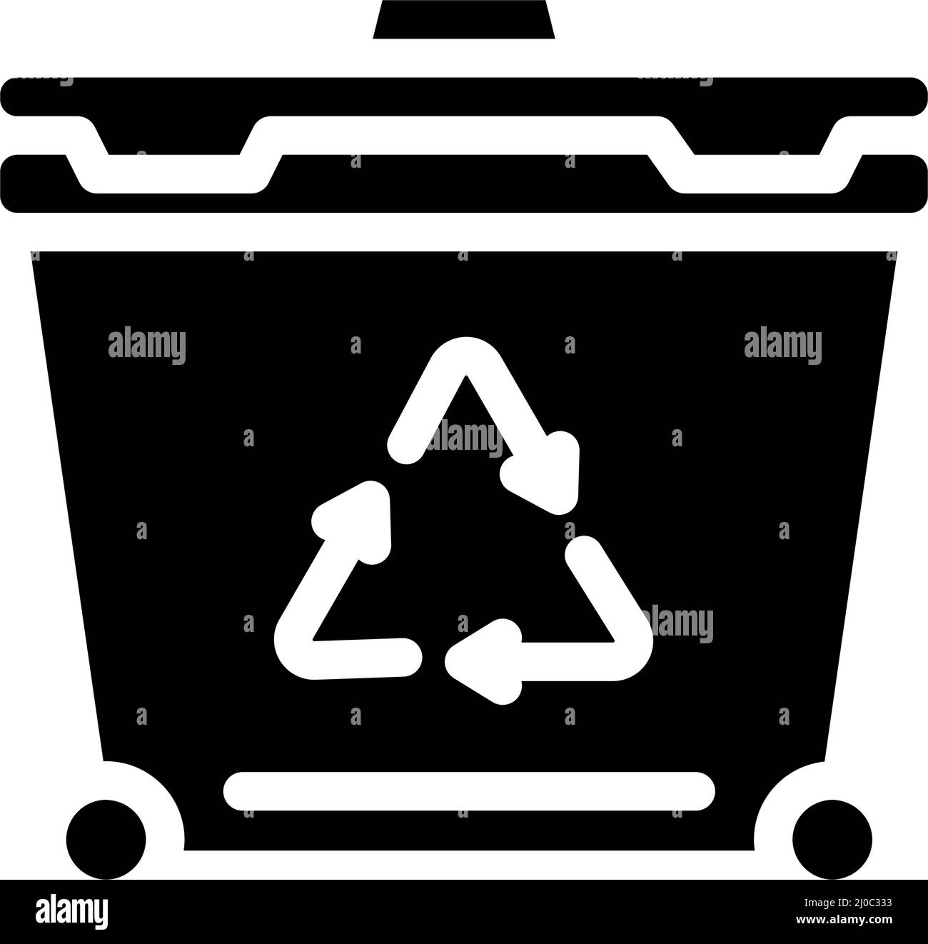 container for recycling waste glyph icon vector illustration Stock ...
