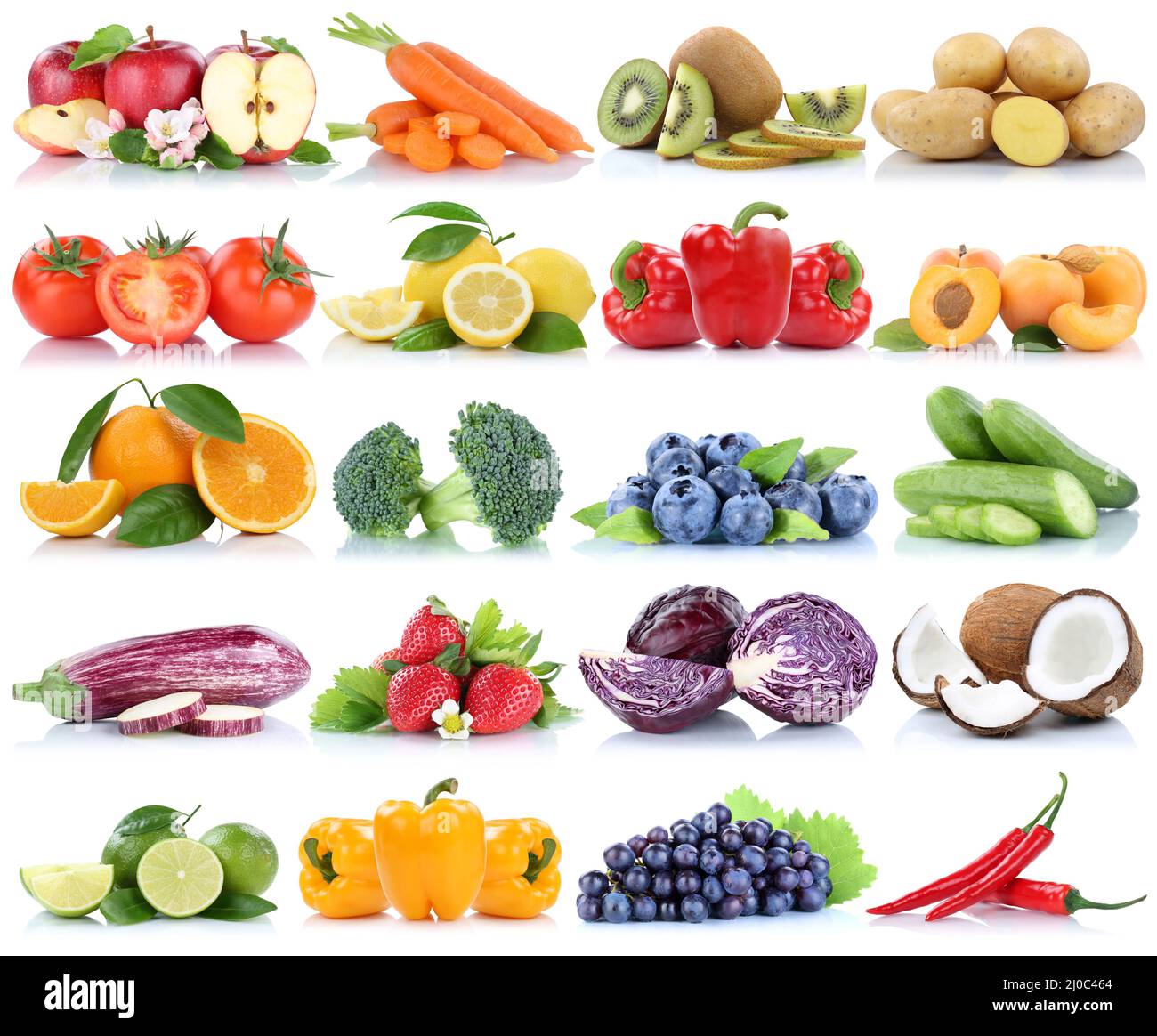 Fruit and vegetables fruits collection apple tomatoes orange grapes ...
