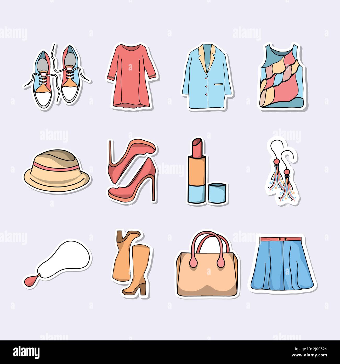 Sticker Women Wear Equipment Fashion Style Stock Vector Image & Art - Alamy