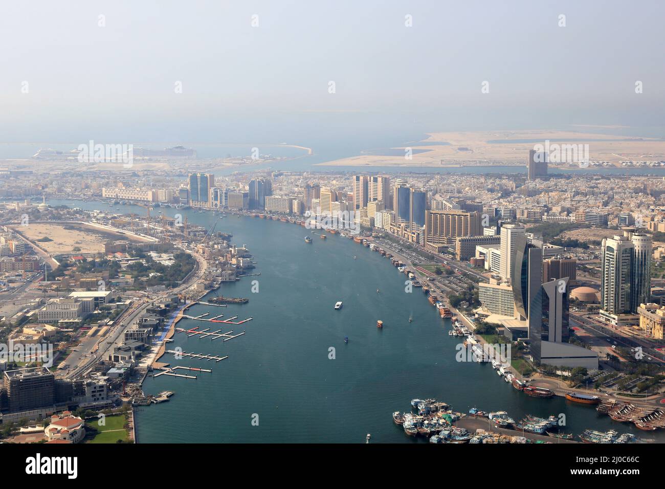 Dubai The Creek aerial view aerial photo Stock Photo - Alamy