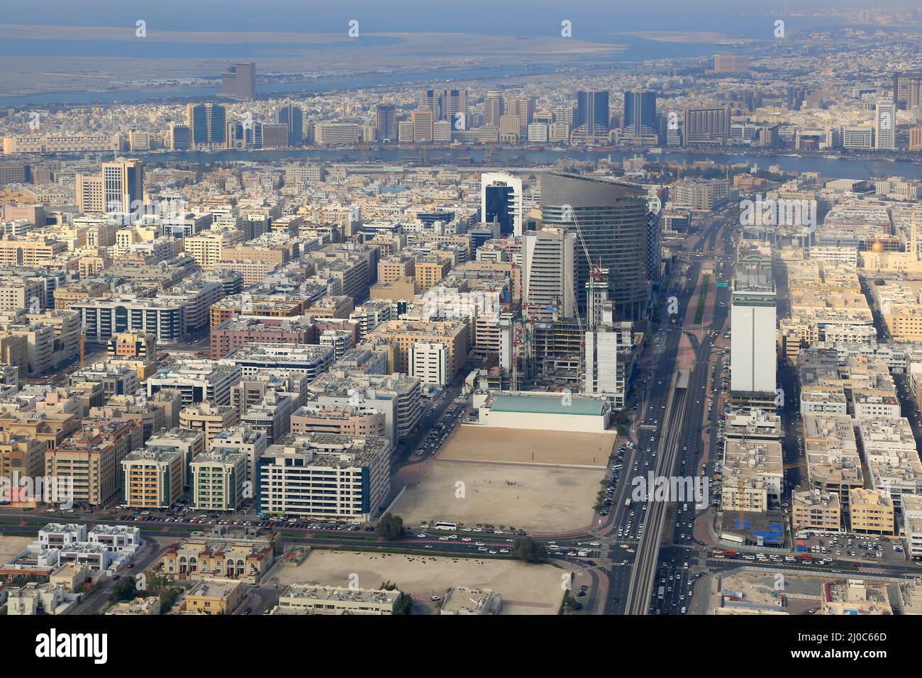 Dubai overview with The Creek river aerial view aerial photo Stock ...