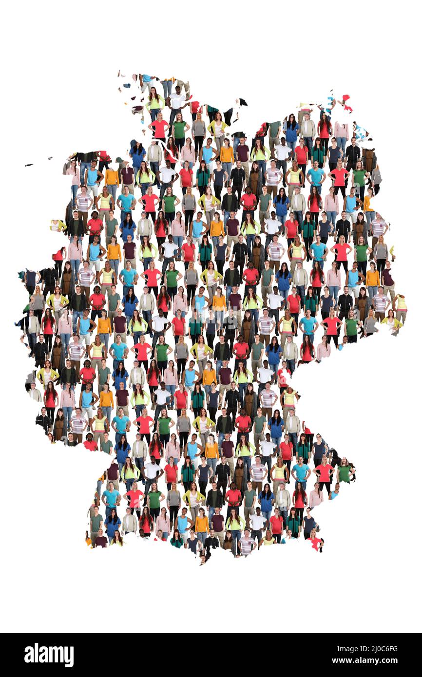 Germany map people people group people group multicultural Stock Photo ...